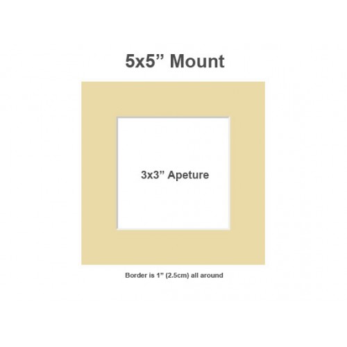 5x5" Square Bevel Edge Photo Picture Mount