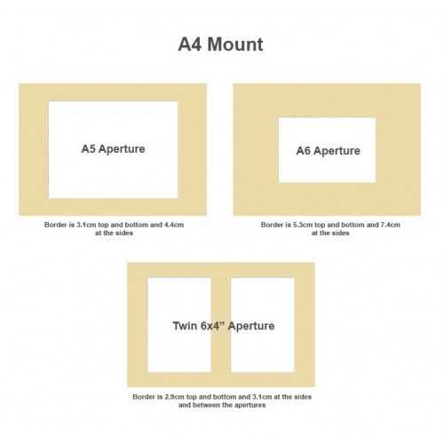 A4 Bevel Edge Photo Picture Mount